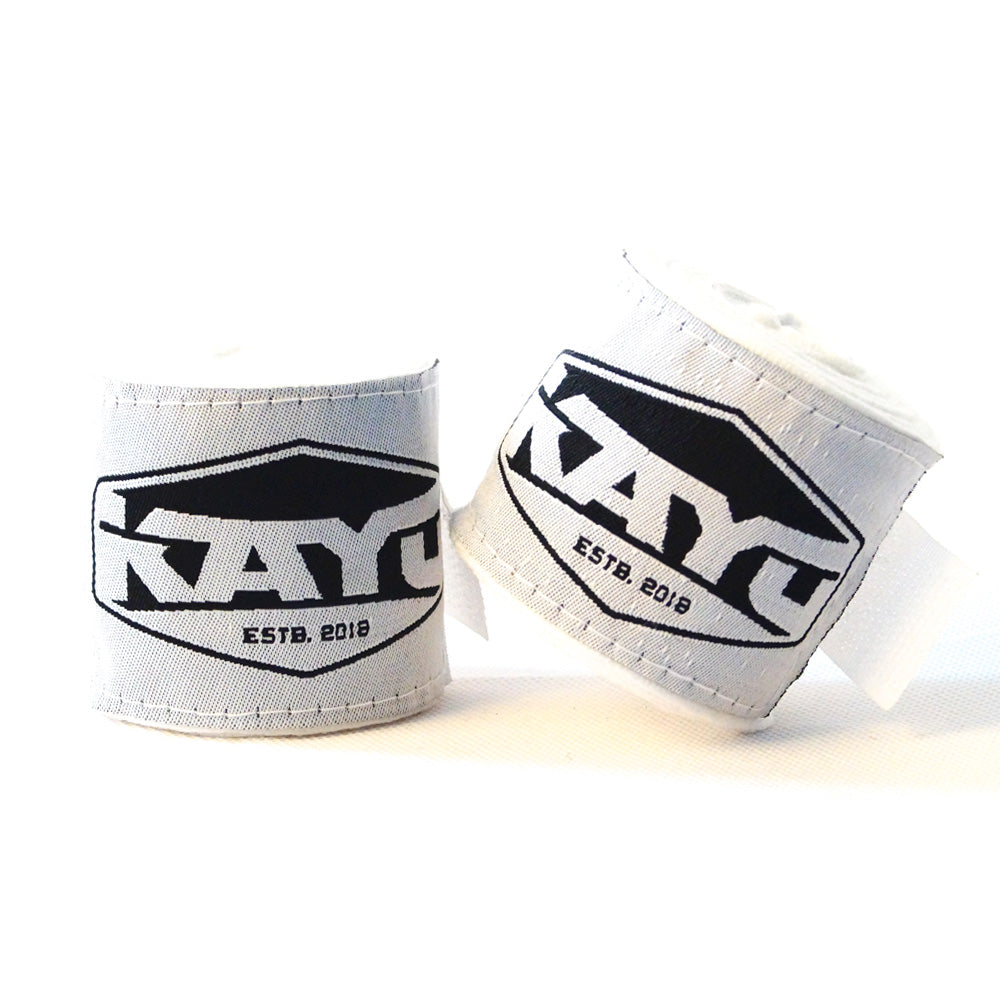 KAYO® Stretch Hand Wraps with Hook & Loop closure - White – KAYO Sports
